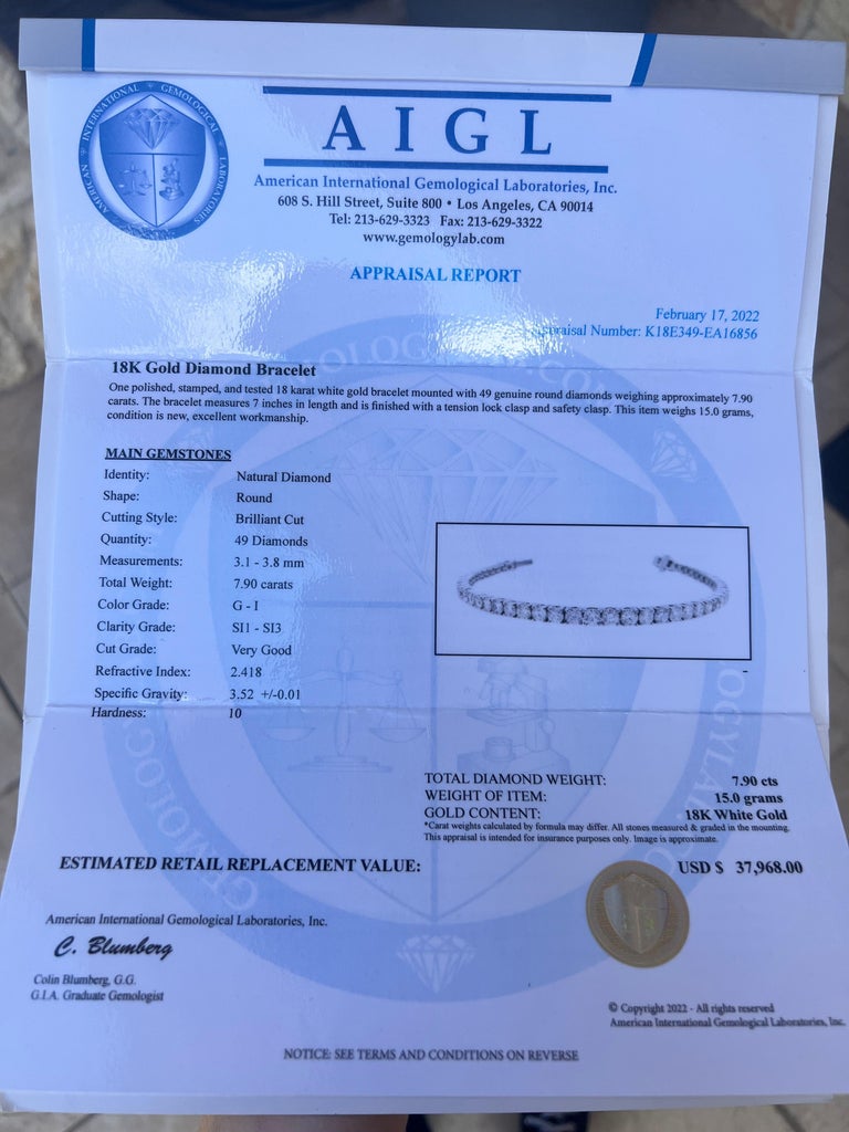 18k Oscar Friedman Diamond Tennis Bracelet For Sale at 1stDibs