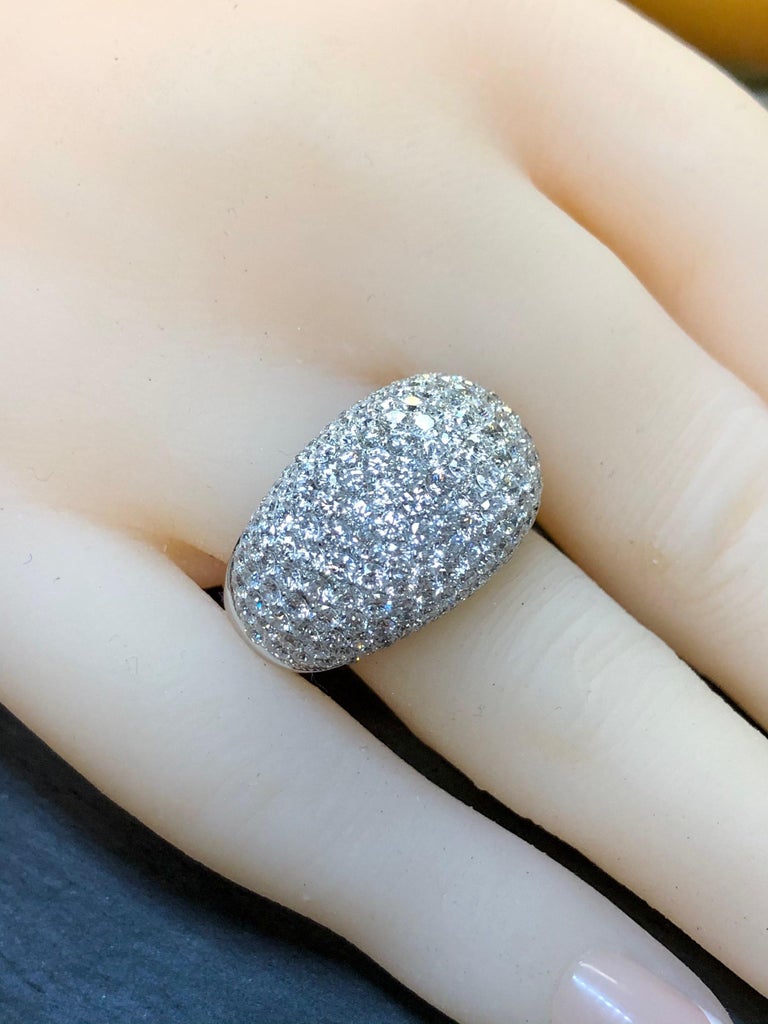 18K Pave Diamond Dome Ring 5.20cttw For Sale at 1stDibs