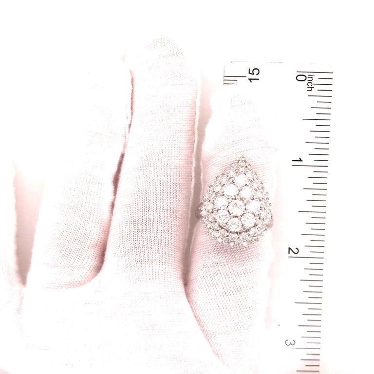 18 Karat Pear Shape Diamond Cluster Ring White Gold For Sale at 1stDibs