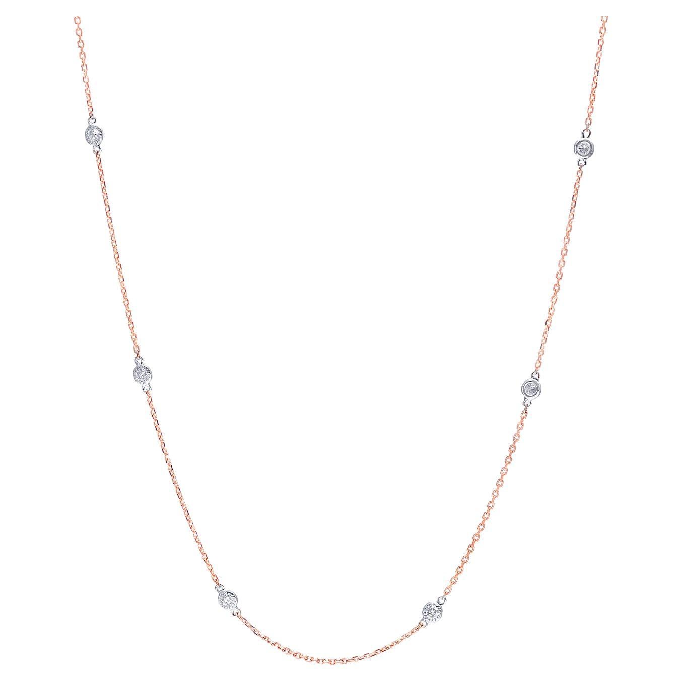 18k Gold Pink Diamond Necklace - 1,404 For Sale on 1stDibs