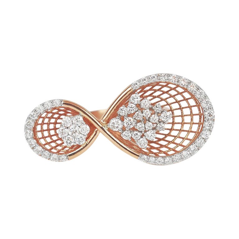 18k Ring Rose Gold Ring Diamond Ring Fancy Gold Diamond Ring For Sale ...