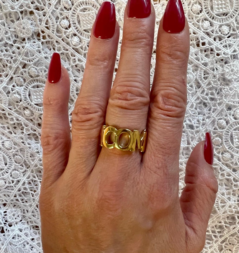 Customizable 18k Rose and Yellow Gold Compassion Word Ring For Sale at ...