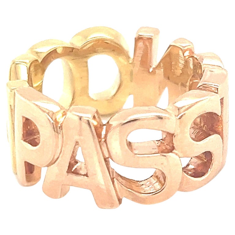 Customizable 18k Rose and Yellow Gold Compassion Word Ring For Sale at ...