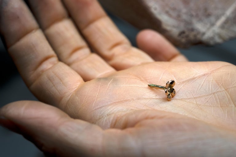 18K Rose Fairmined Gold, Canadamark Diamonds, Handmade, Flower Piercing ...