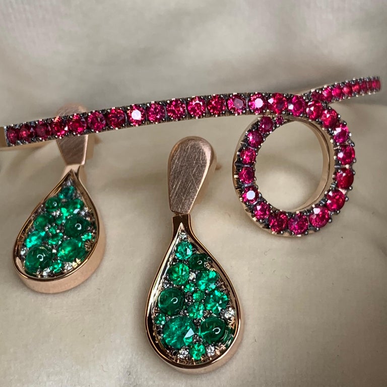 18 Karat Rose Gold 2,14 Carat Pigeon's Blood Ruby Arm Cuff For Sale at ...