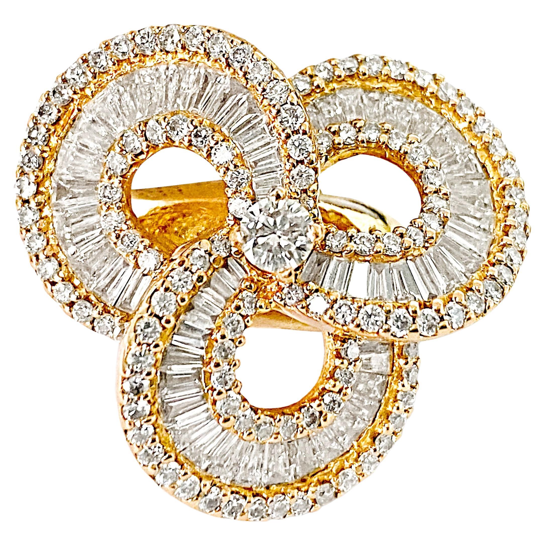 18K Rose Gold, 5.00ct VS Diamond Cluster Ring For Sale at 1stDibs