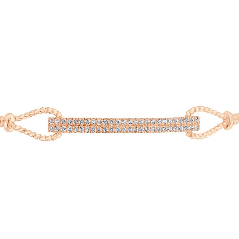 18k Rose Gold Bolo Diamond Bracelet '1/2 ct. tw' For Sale at 1stDibs
