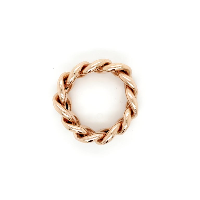 18K Rose Gold Cuban Fashion Ring For Sale at 1stDibs