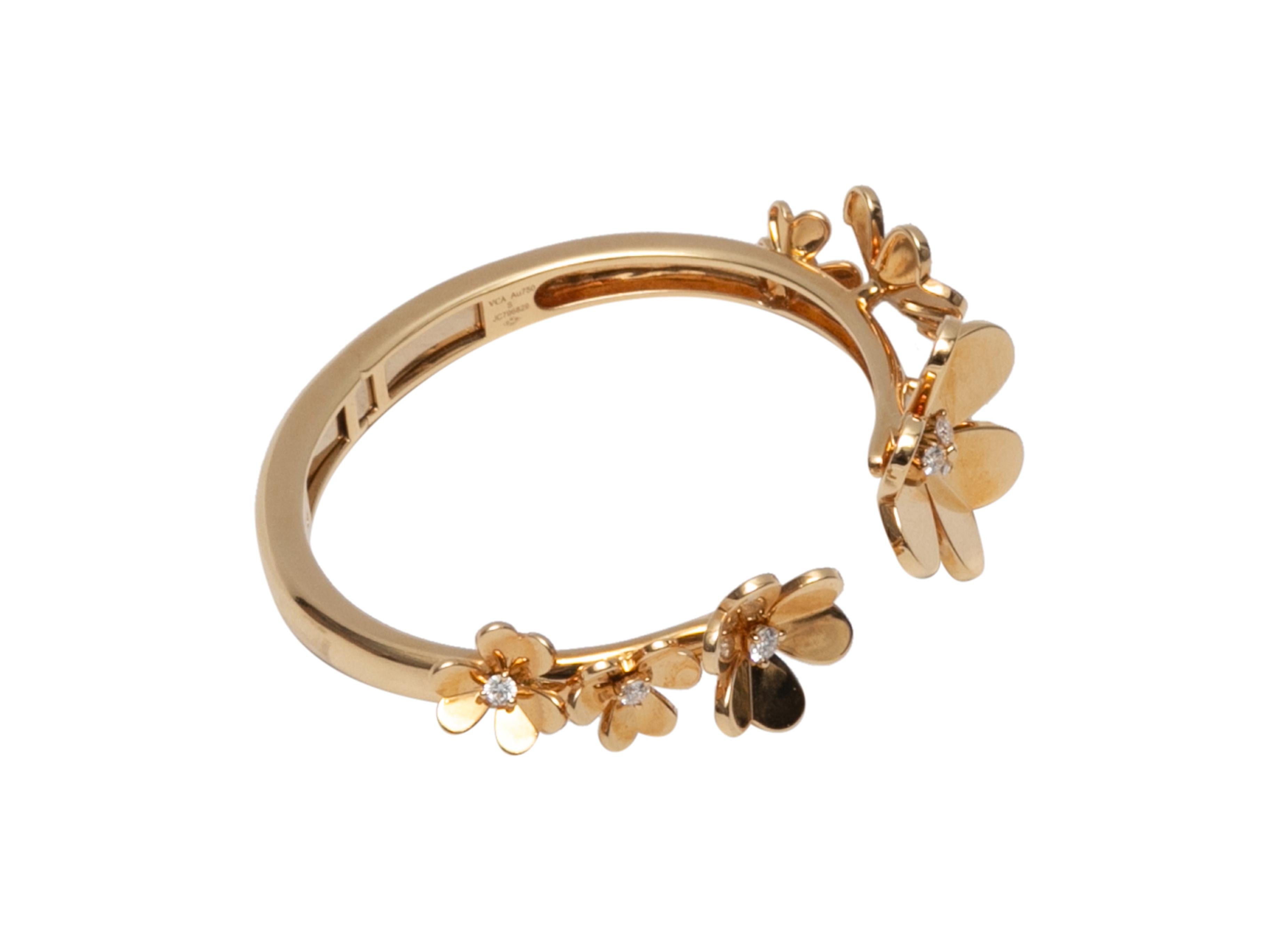 18K Rose Gold and Diamond Frivole Flower Cuff Bracelet For Sale at 1stDibs