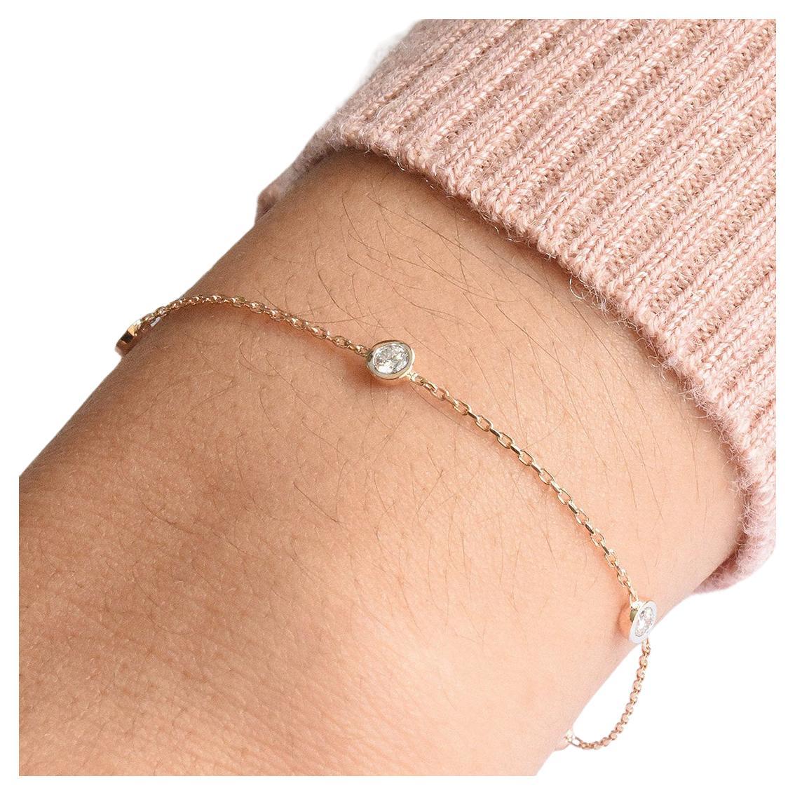 18K and 1.65 cts White Border Spectrum Rose Gold and Diamonds Bracelet ...