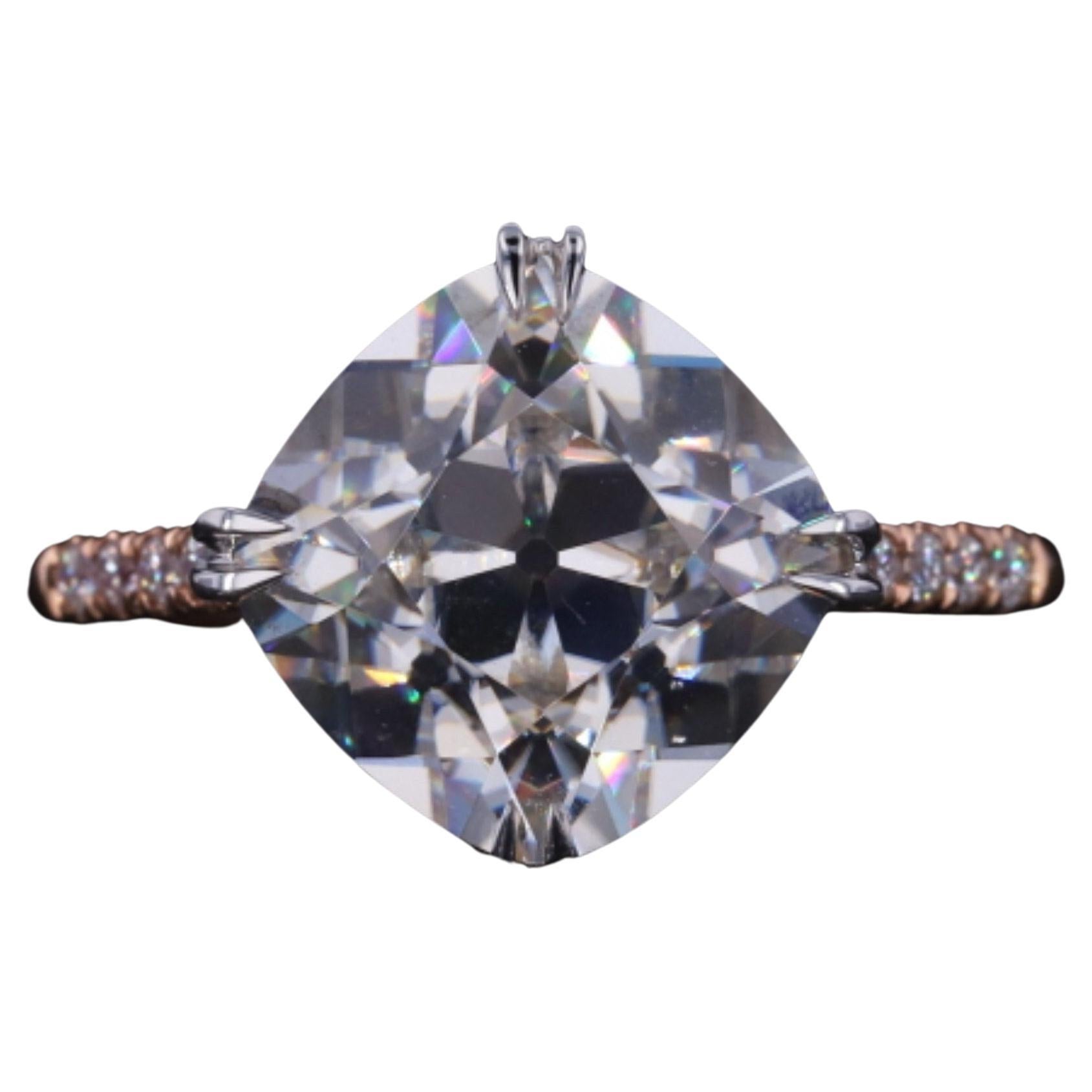 Customizable 18K Gold Marquise Diamond and Baguette Diamond Ring ...