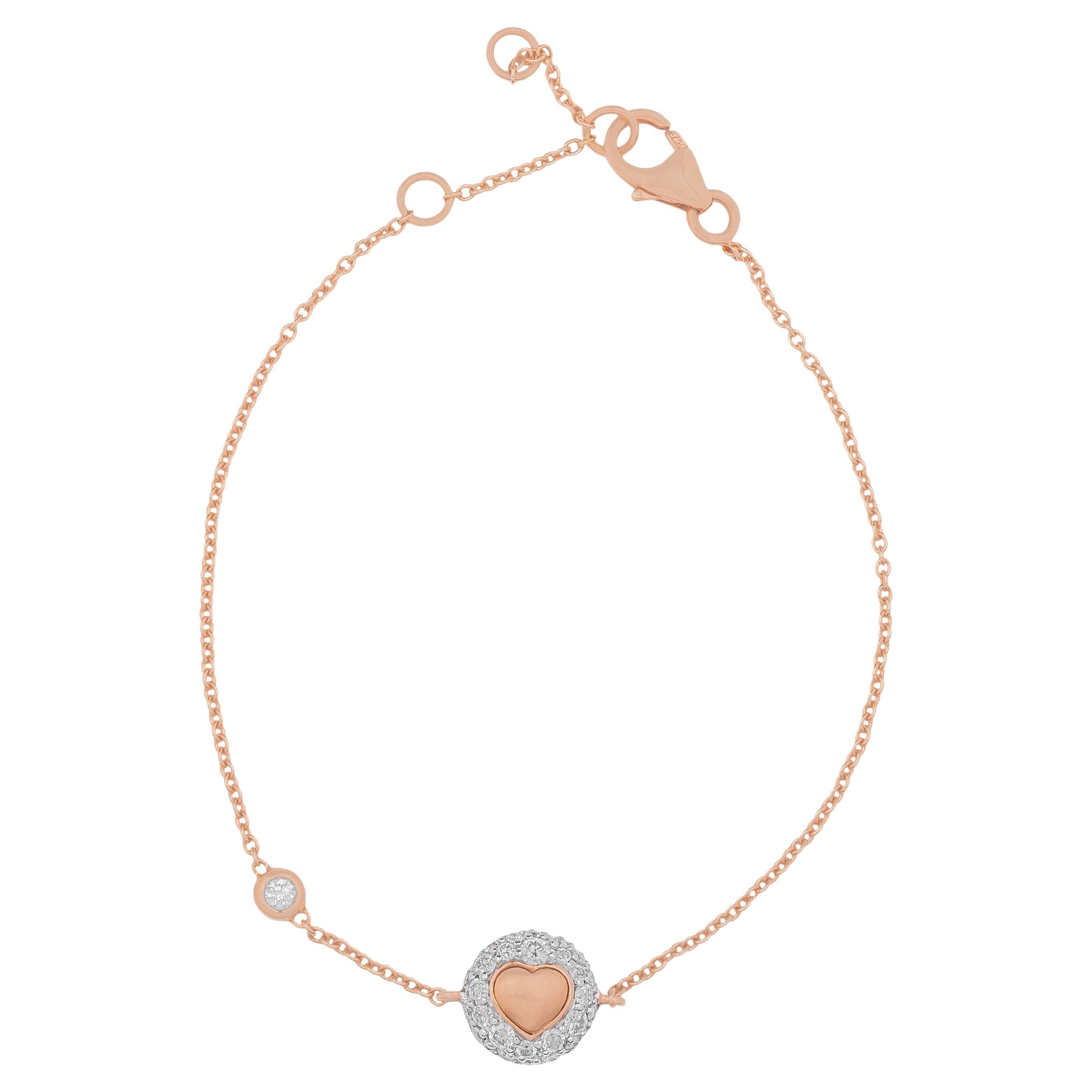 Damiani 9 Karat Rose Gold and Silver Ruby Heart Silk Adjustable ...