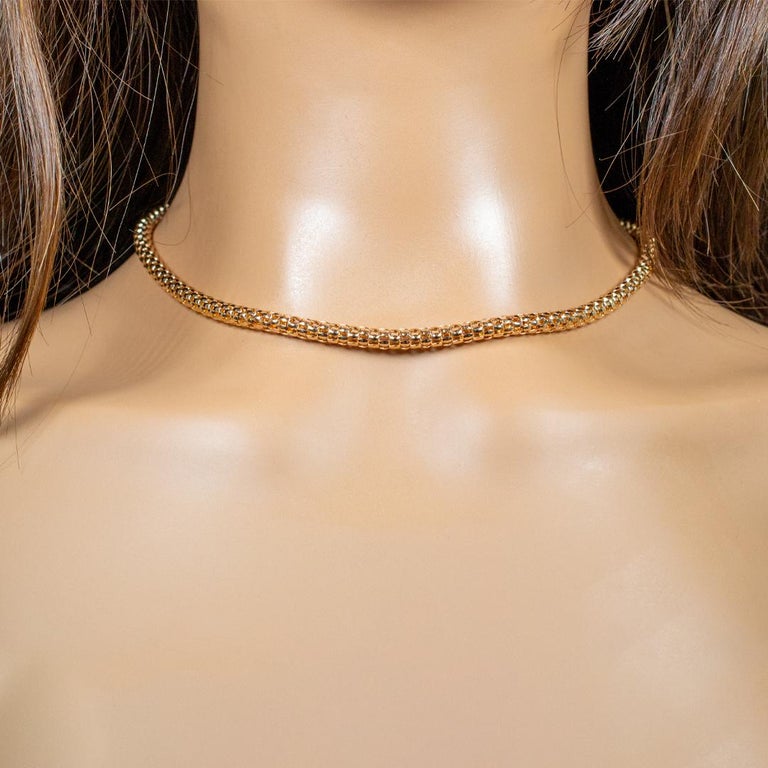 18K Rose Gold Ladies Popcorn Chain For Sale at 1stDibs