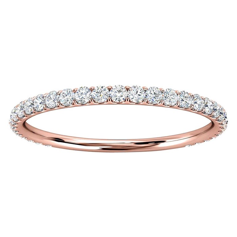 Customizable 18k Rose Gold Mini Carole Micro-Prong Diamond Ring ''1/4 ...
