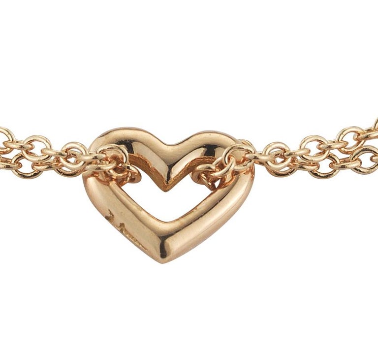 18 Karat Rose Gold Open Heart Bracelet For Sale at 1stDibs