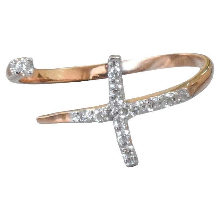 Fancy Dark Yellow Color Diamond Cross Over Ring in Bimetal 18K White ...