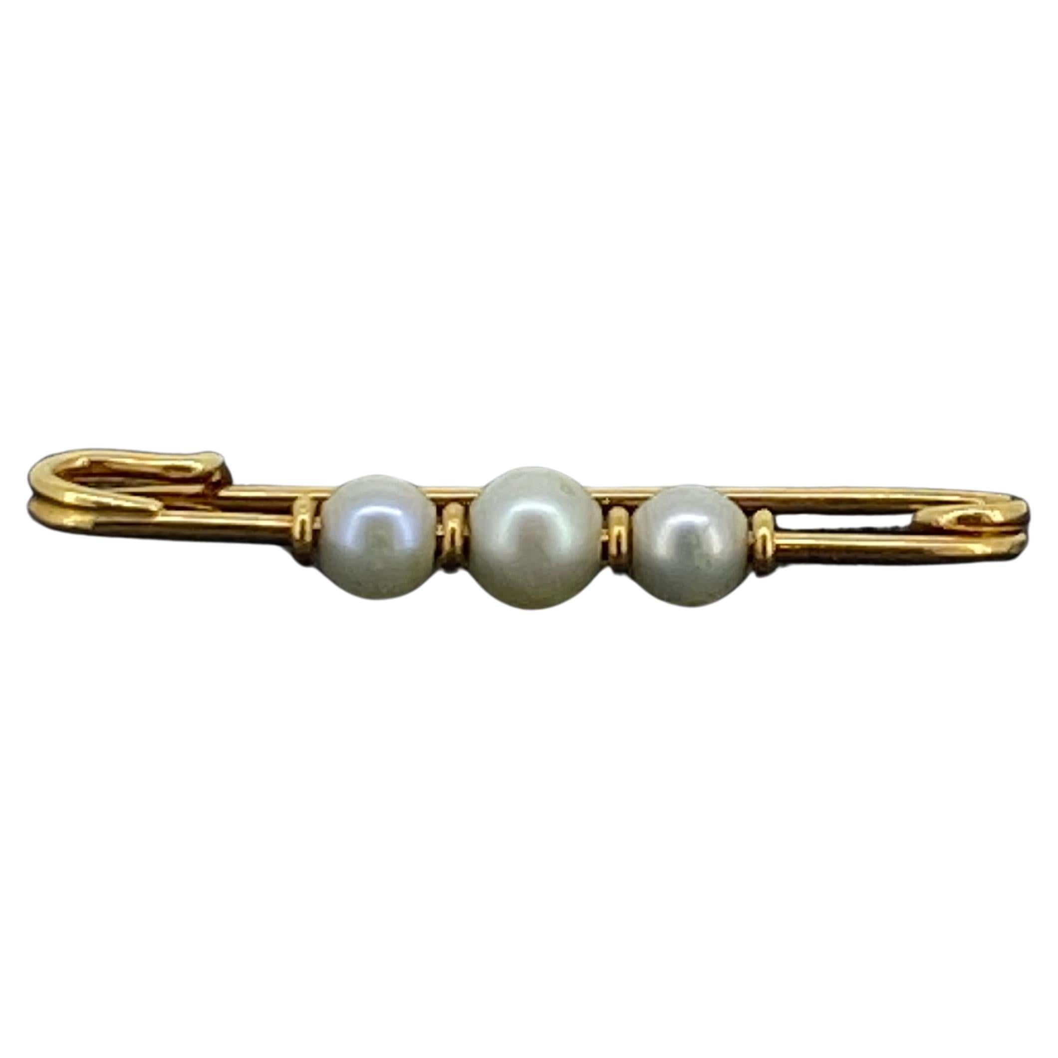 18K Rose Gold and Pearl Vintage 1950's Pin. Italian hallmarks. For Sale ...