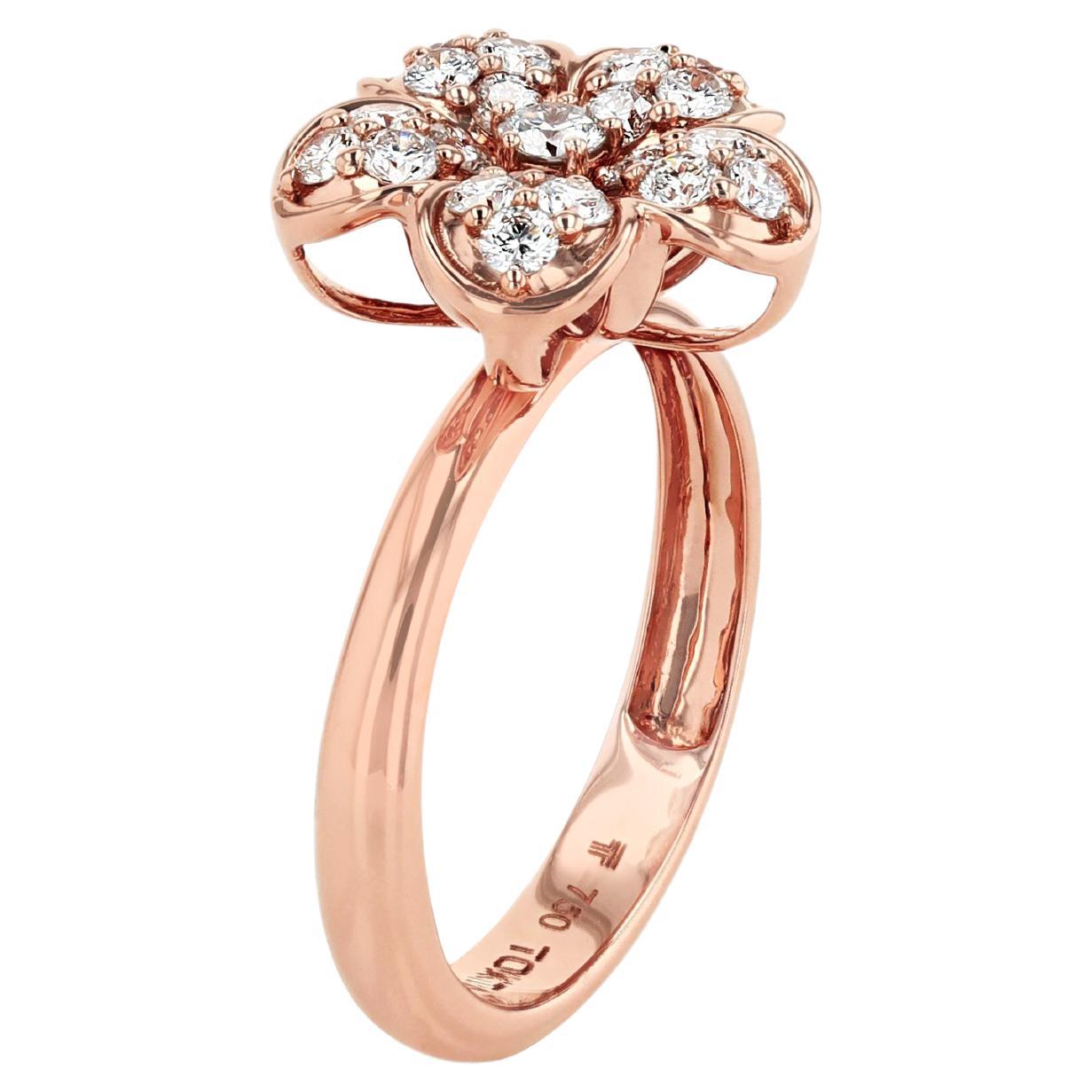 Diamond Gold Double Shank Right Hand Ring For Sale at 1stDibs