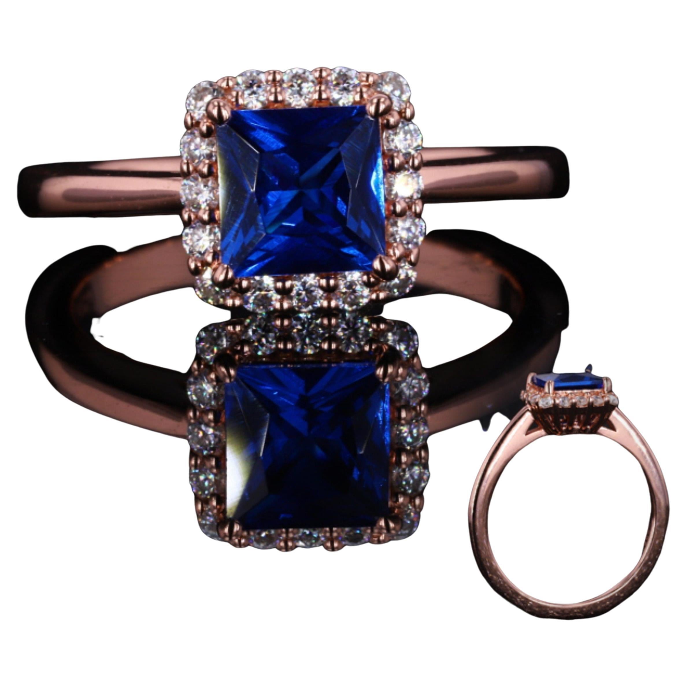 Antique Sapphire Diamond Gold Russian Engagement Ring at 1stDibs