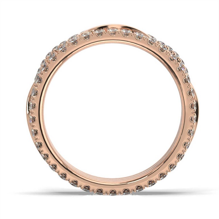 18 Karat Rose Gold Tulip Stackable Twisted Vine Leaf Eternity Ring '1 1 ...