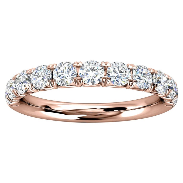 Customizable 18K Rose Gold Voyage French Pave Diamond Ring '3/4 Ct. tw ...