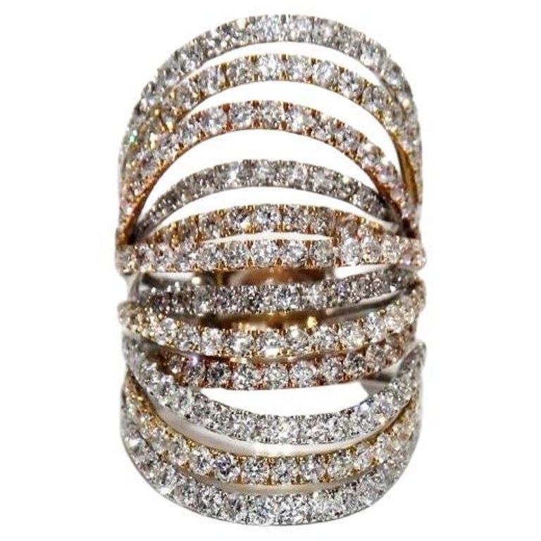 18K Rose, White and Yellow Gold Ring For Sale at 1stDibs