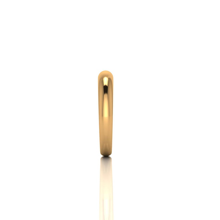 18 Karat Solid Yellow Gold Rounded Band For Sale at 1stDibs