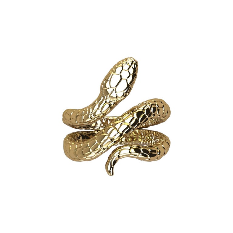18k Solid Yellow Gold Snake Ring For Sale at 1stDibs | 18k snake ring ...