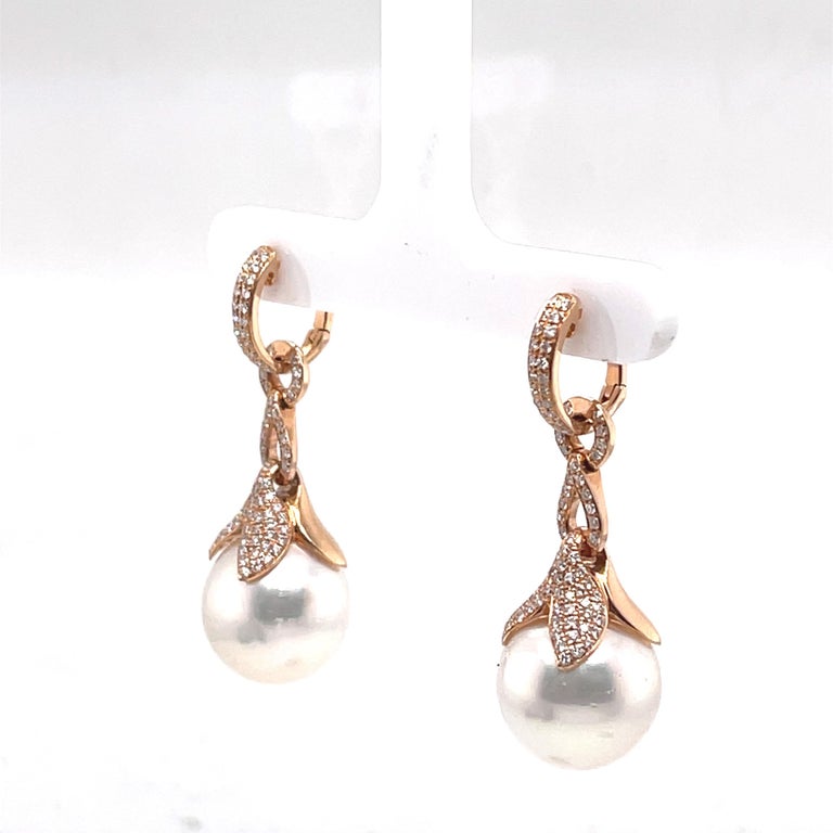 18K South Sea Pearl Drop and Hoop Detachable Earrings For Sale at 1stDibs