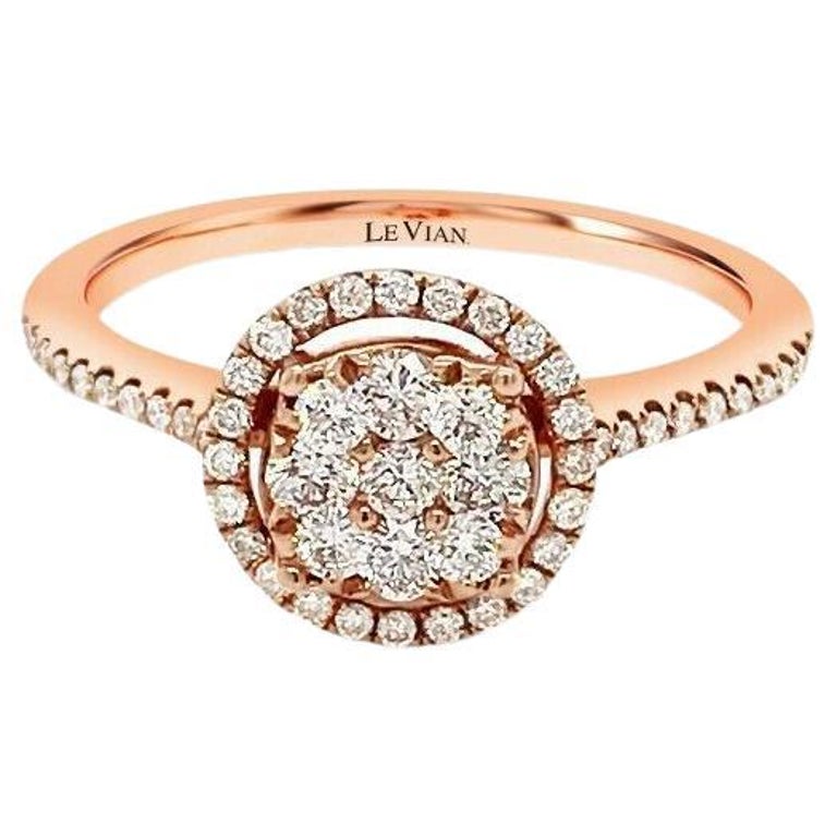 18K Strawberry Gold Diamond Ring For Sale at 1stDibs