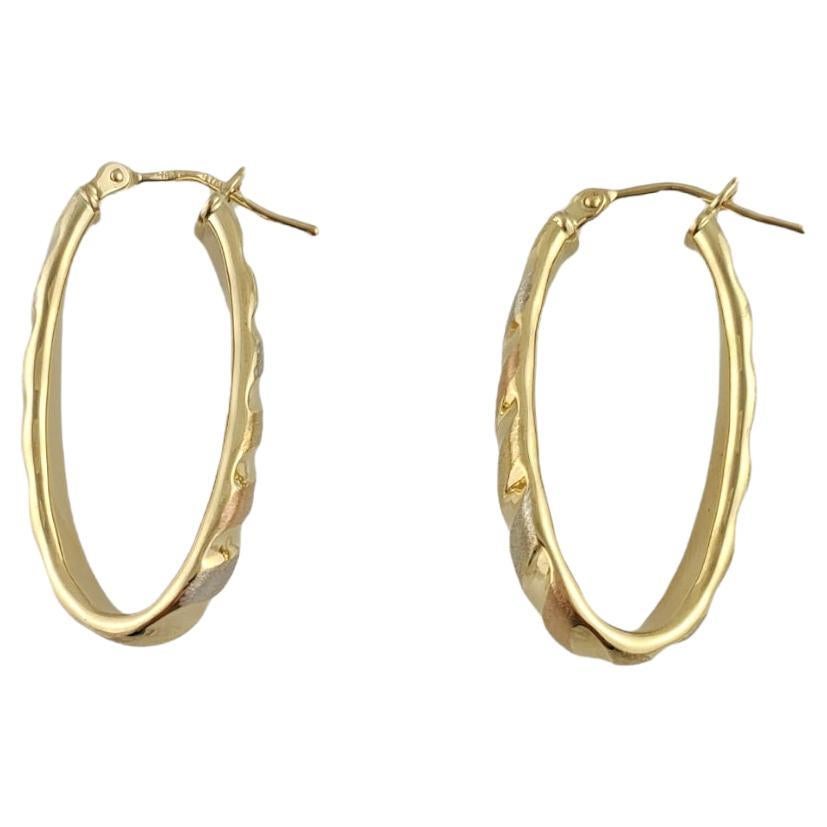 Cartier Gold Hoop Tri-Color Pierced Push Backs Earrings at 1stDibs