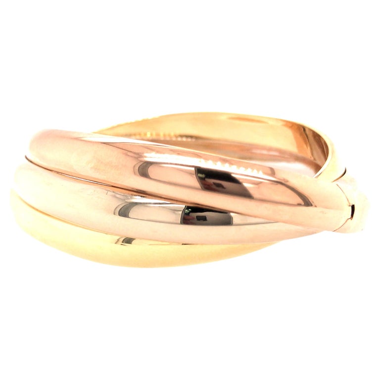 18K Tri-Color Gold Twist Bangle For Sale at 1stDibs