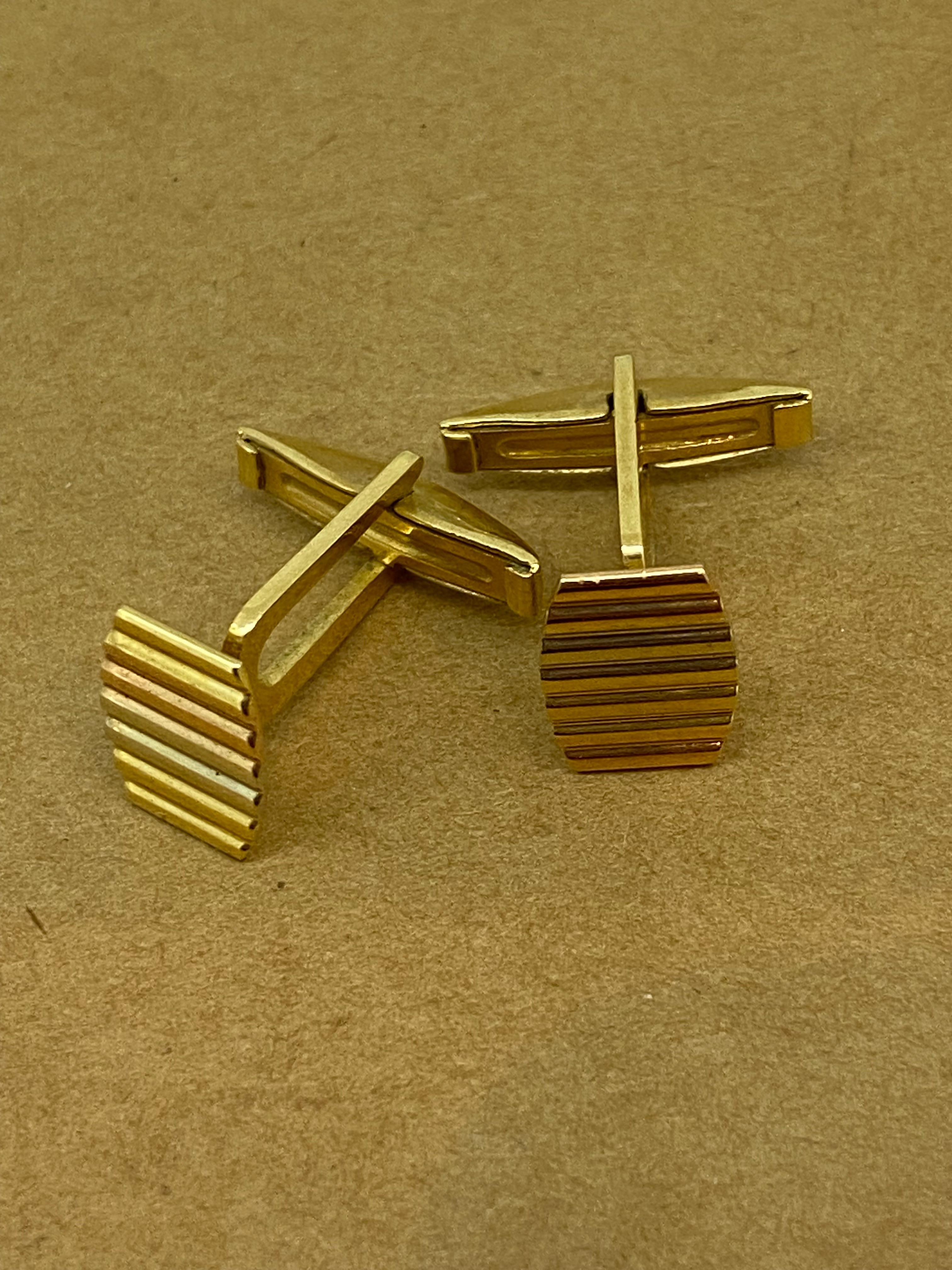 18K Tri-Colour Gold (Yellow, Rose and White) Vintage Italian Bullet ...