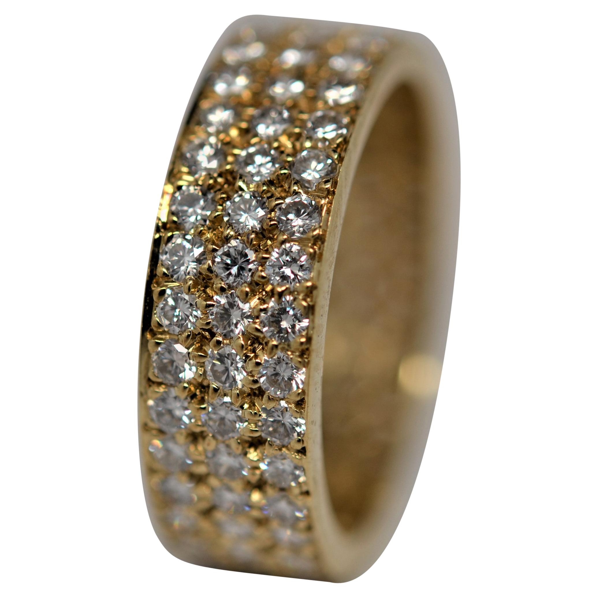 Mark Broumand 5.00 Carat Round Brilliant Cut Diamond Two-Row Eternity ...