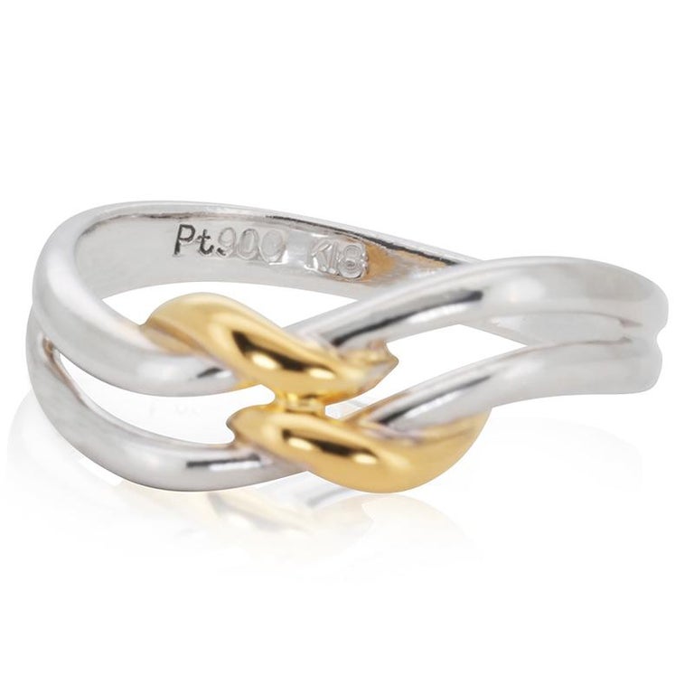 18k Two Tone Knot Ring For Sale at 1stDibs