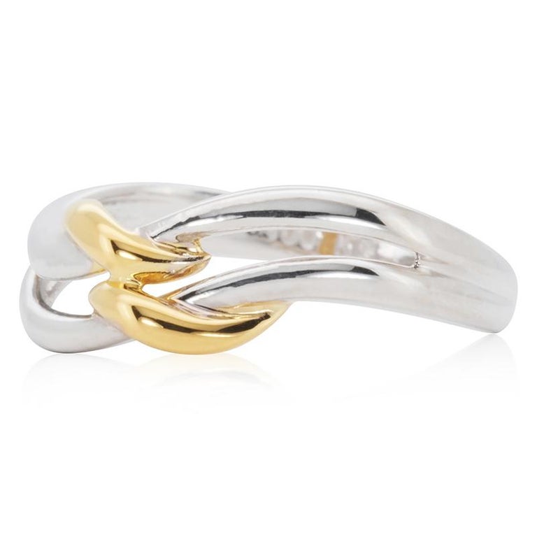 18k Two Tone Knot Ring For Sale at 1stDibs