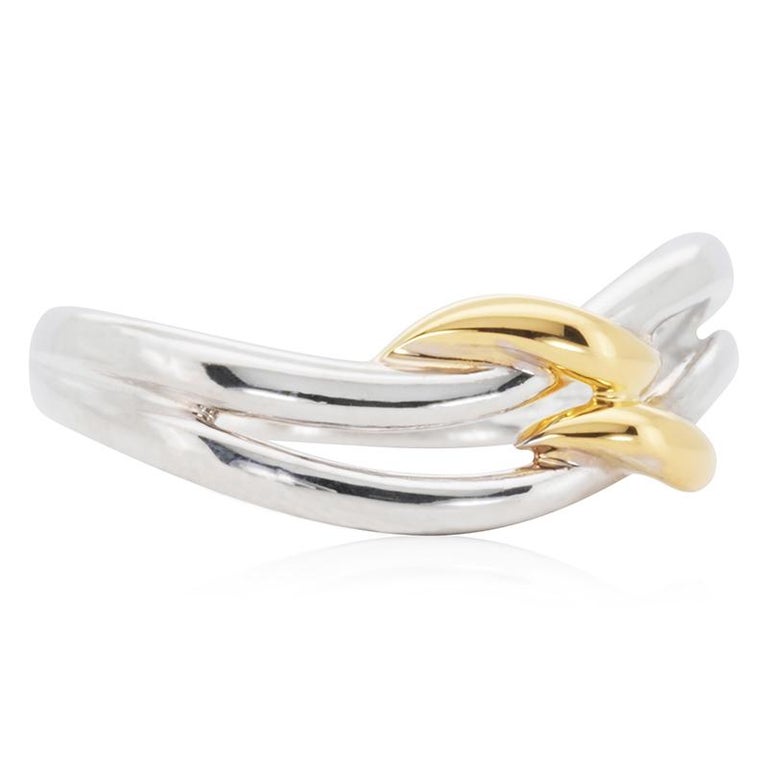 18k Two Tone Knot Ring For Sale at 1stDibs