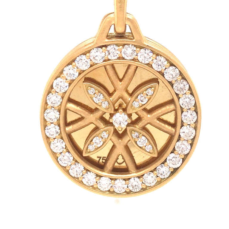18K Vintage Stackable Diamond Locket Pendant Station Necklace Yellow ...