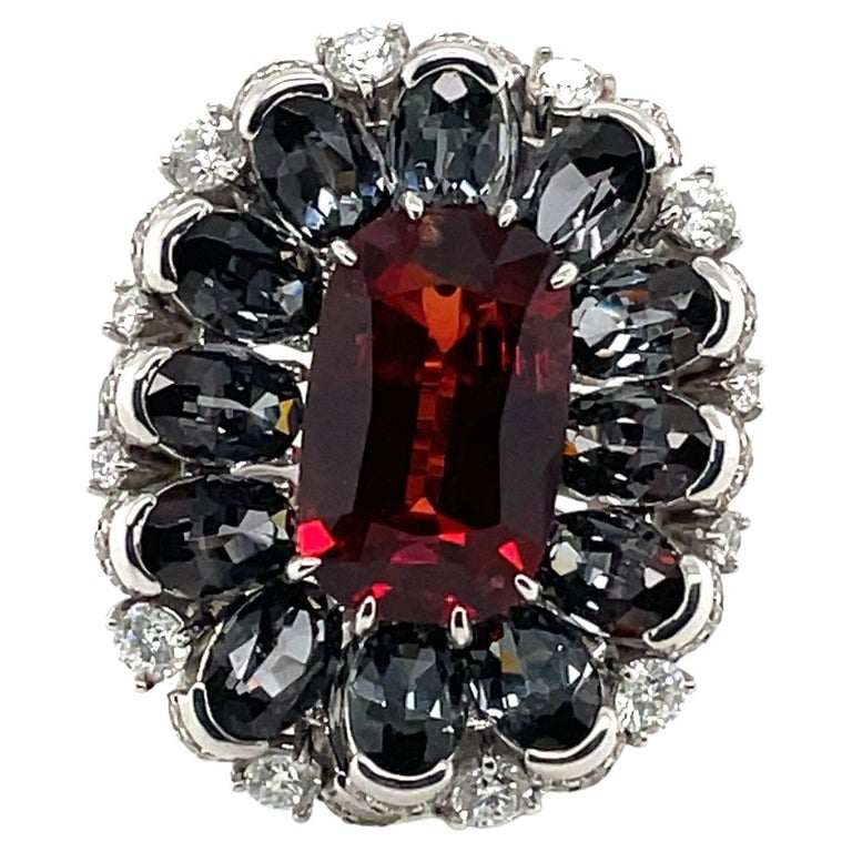 18K WG Reddish Orange Spinel Ring For Sale at 1stDibs