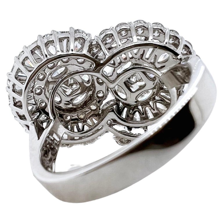 18k White Double Bubble Diamond Band Ring For Sale at 1stDibs