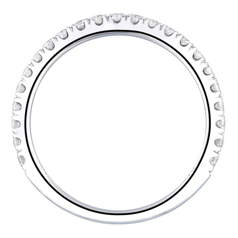 18 Karat White Gold 0.32 Carat Diamond Scoop Pave Ladies Ring For Sale ...