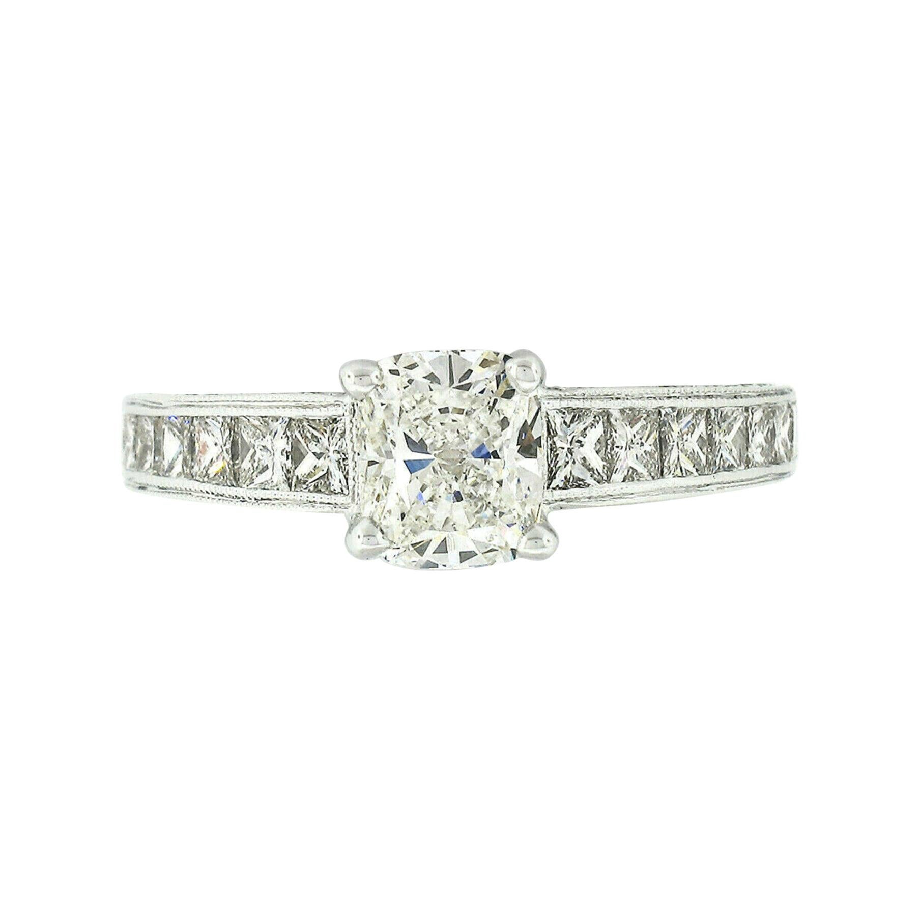 Round and Princess Cut Diamond Band in 18k White Gold For Sale at 1stDibs
