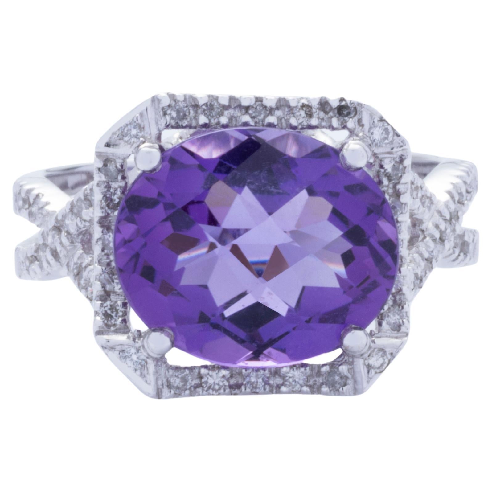 Rodney Rayner 18k White Gold 35.40ct Amethyst and Diamond Dragon Ring ...