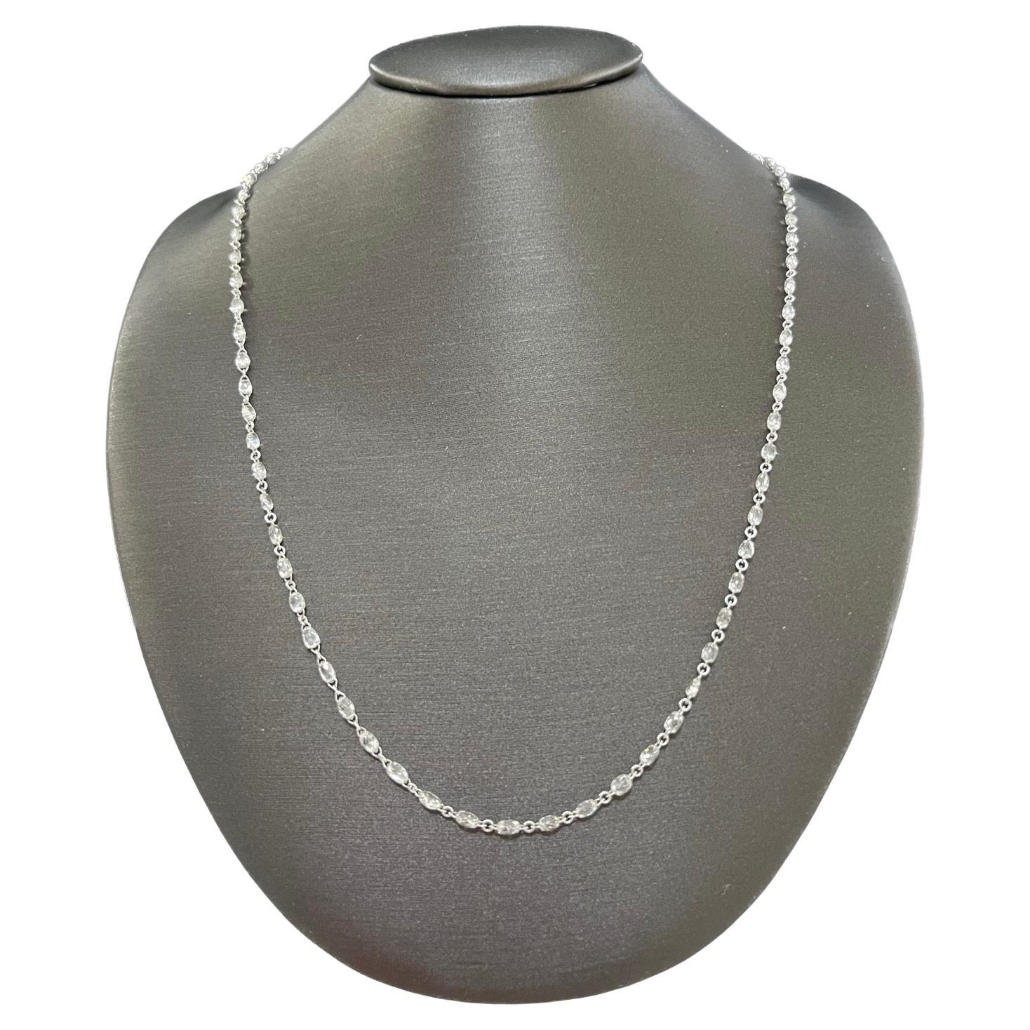 18K White Gold Diamond Link Chain Necklace For Sale at 1stDibs | big ...
