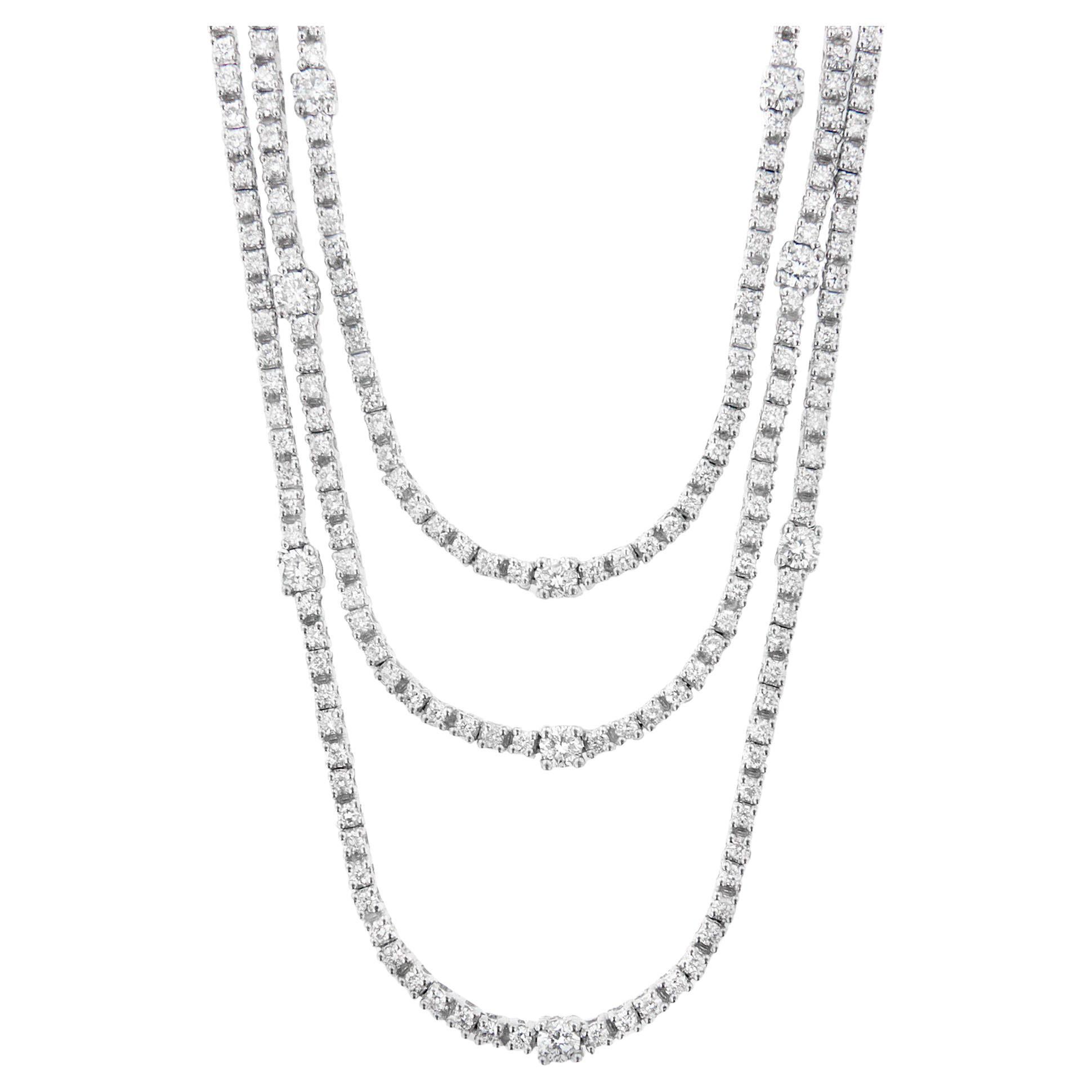 White Gold Diamond String Choker Necklace For Sale at 1stDibs | diamond ...