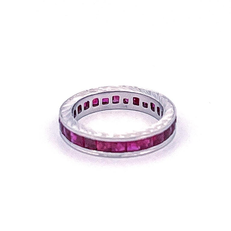 18k White Gold Calibre Ruby Eternity Ring For Sale at 1stDibs