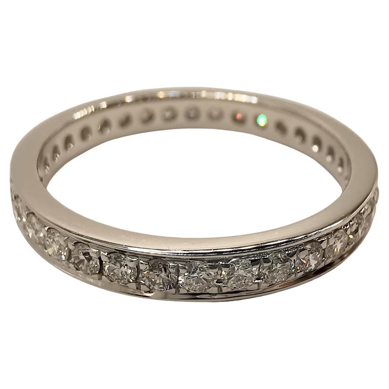 Customizable 18K White Gold Channel Set Diamond Pavé Eternity Band ...