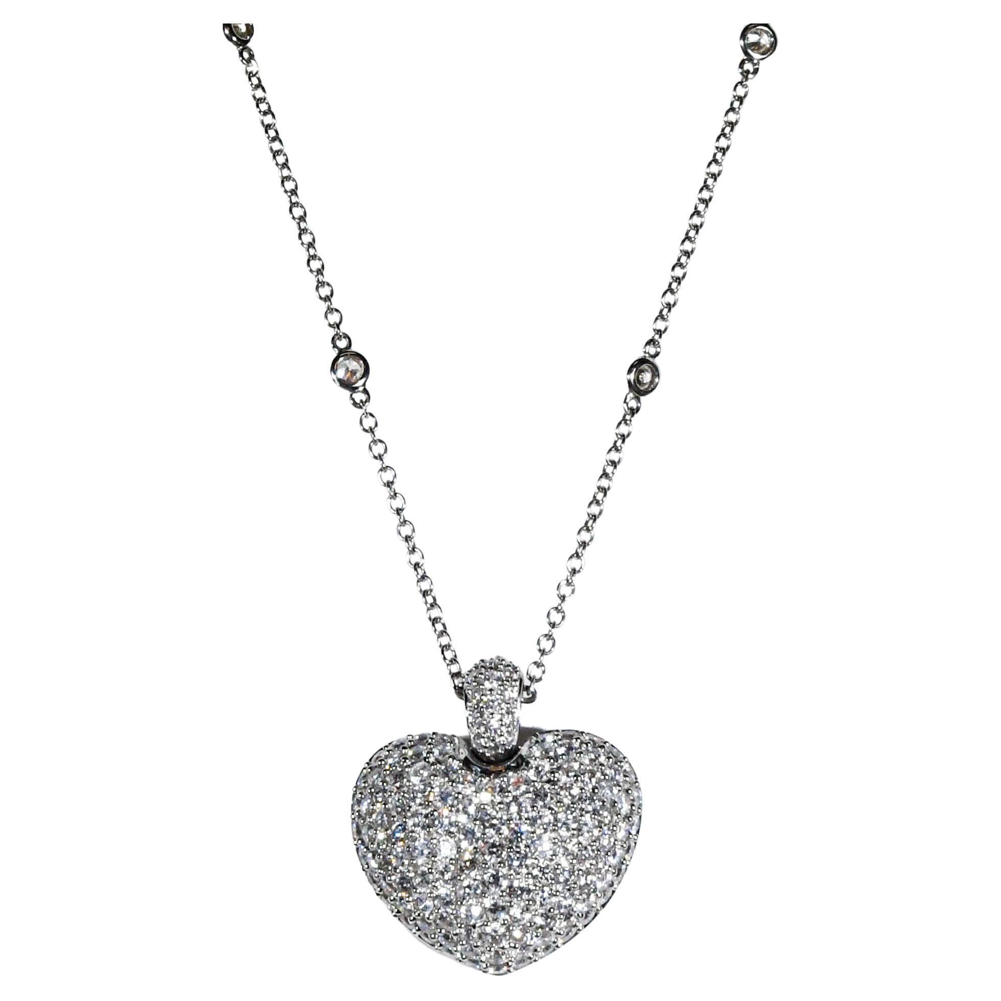 Puffed Micro Pave Diamond Heart For Sale at 1stDibs | pave puffed heart ...