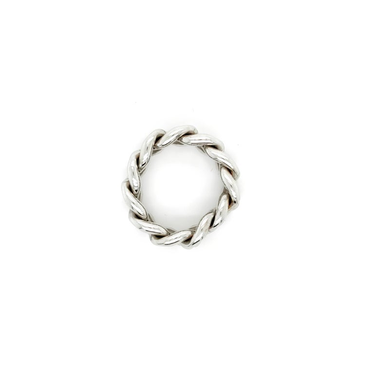18K White Gold Cuban Fashion Ring For Sale at 1stDibs