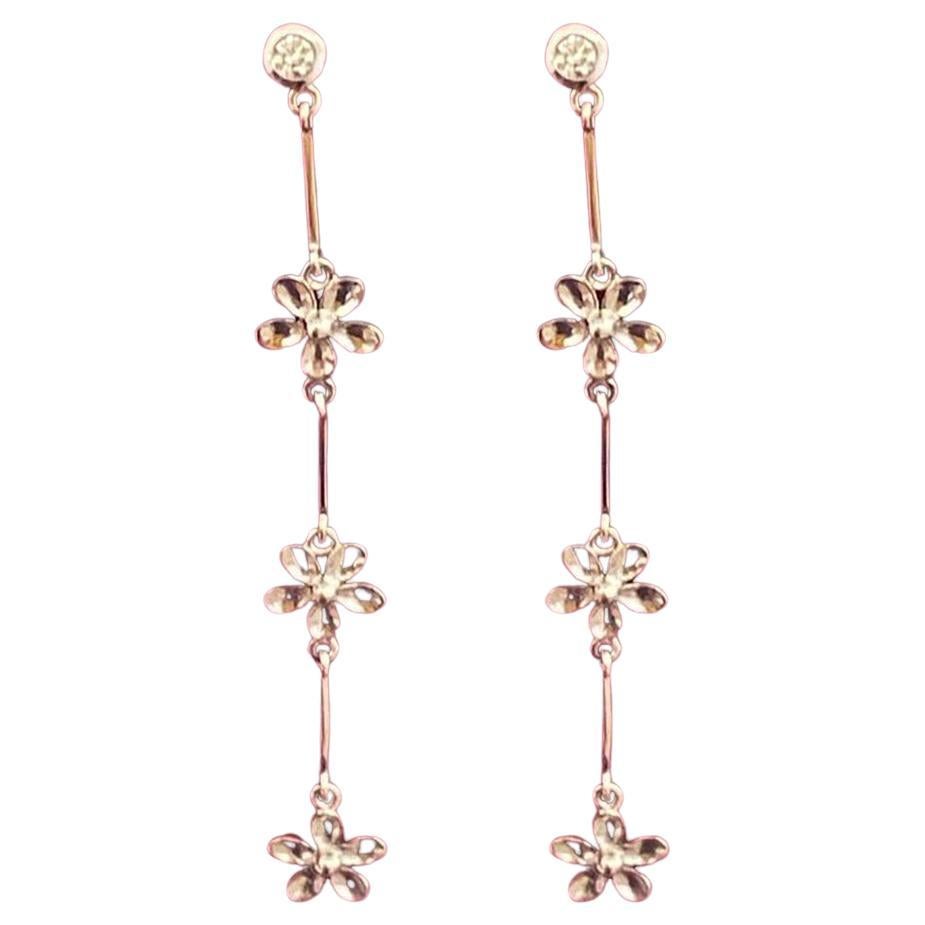 18K White gold invisible Ruby Diamond Gold Ribbon Ball Drop Earrings at ...